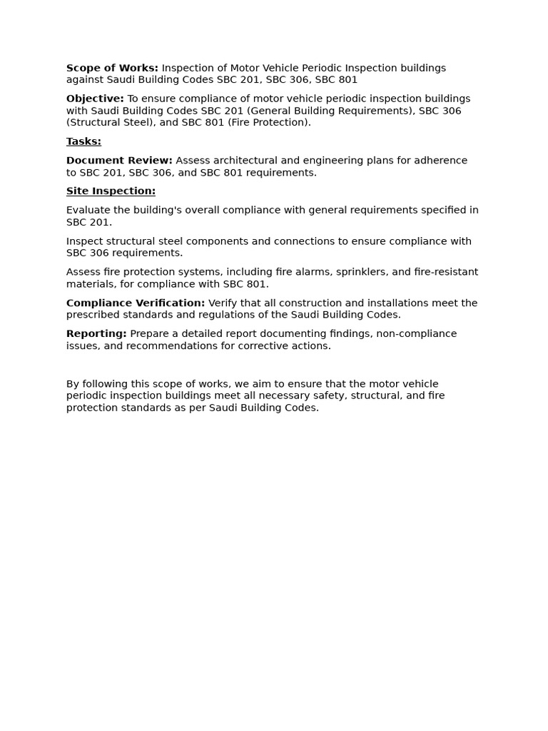 Scope of Works - MVPI | PDF