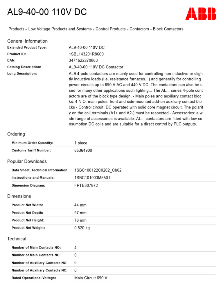 Abb 110V Relay | PDF