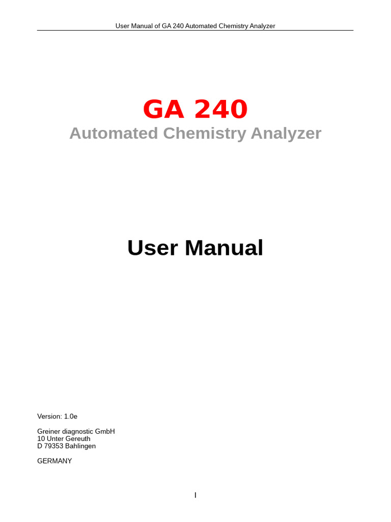 GA240 User Manual V1.0e | PDF