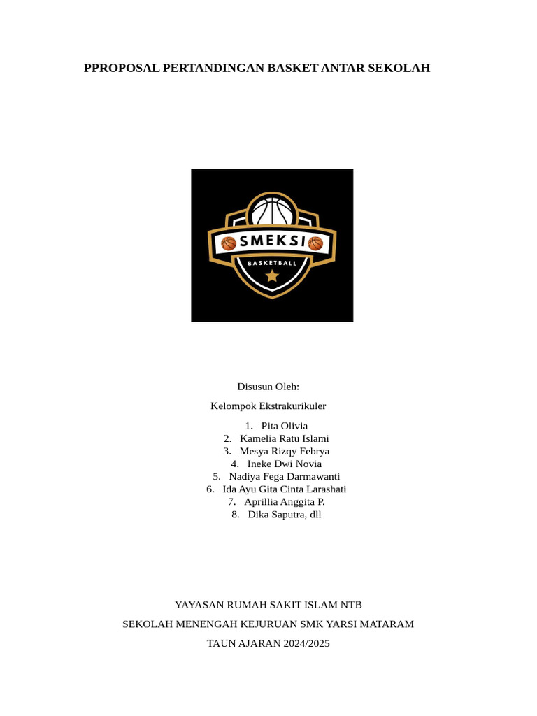 Proposal Pertandingan Basket Antar Sekolah | PDF