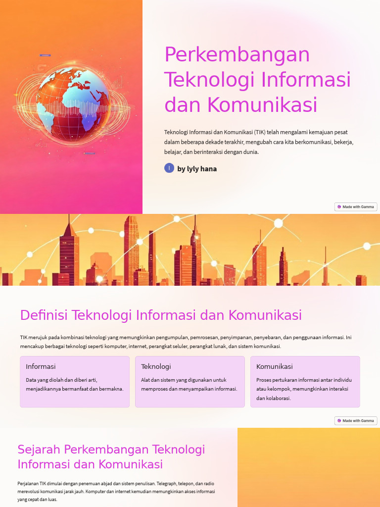 Perkembangan Teknologi Informasi Dan Komunikasi | PDF