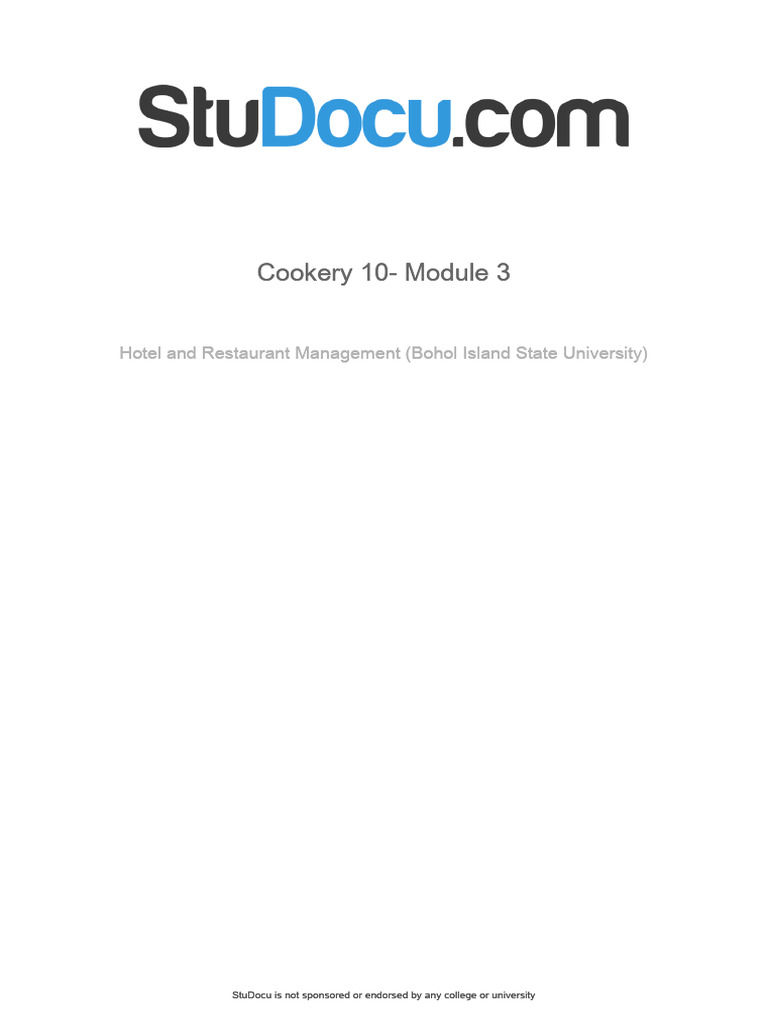 Cookery 10 Module 3 | PDF