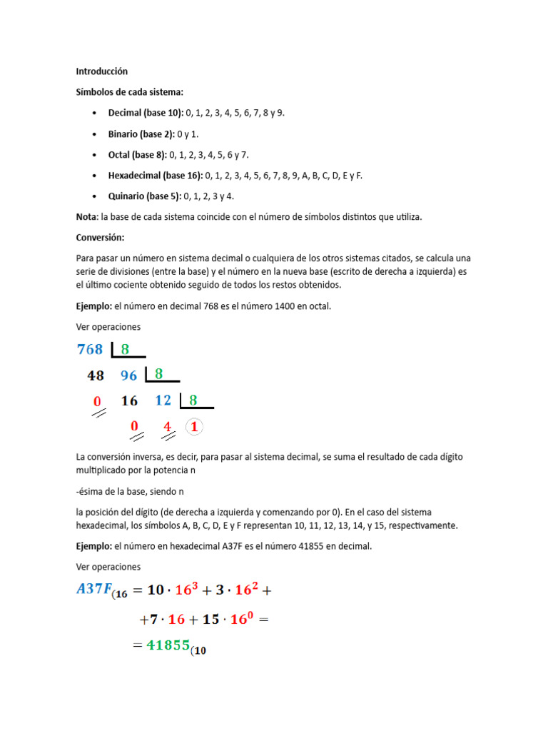 Introducción Los Sistemas Binario Decimal Octal | PDF Introducción Los Sistemas Binario Decimal Octal | PDF
