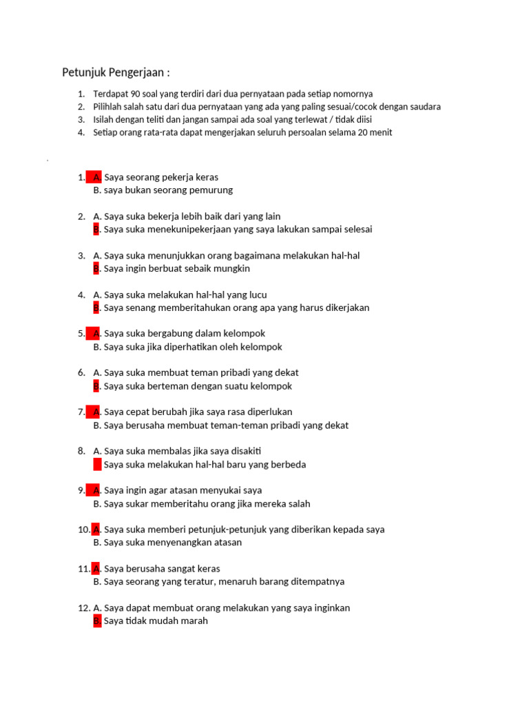 Tes Psikotest 2 | PDF