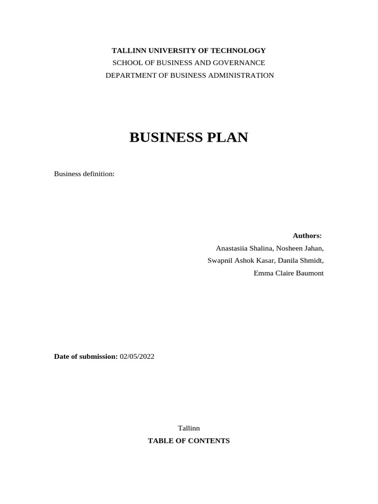 Business Plan Template | PDF
