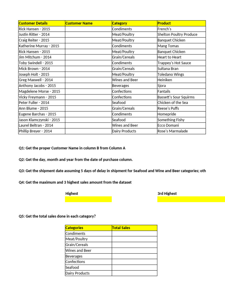 Excel Assignment 1 | PDF