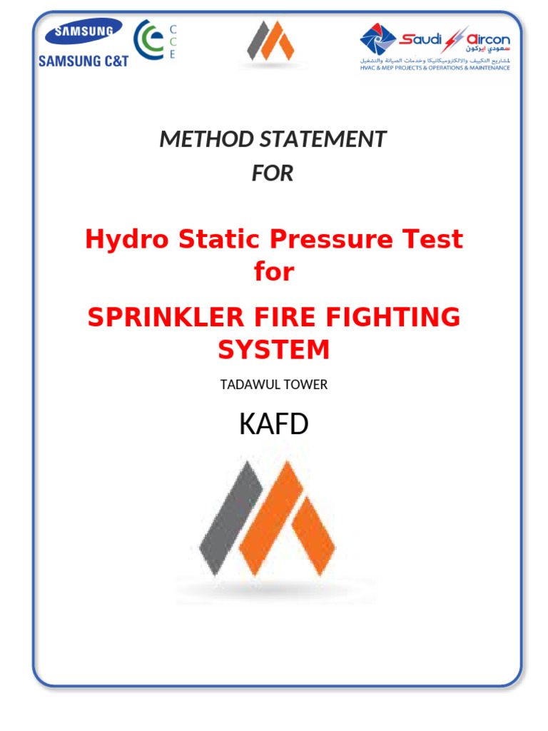 METHOD STATEMENT Hydro Static Pressure Test | PDF