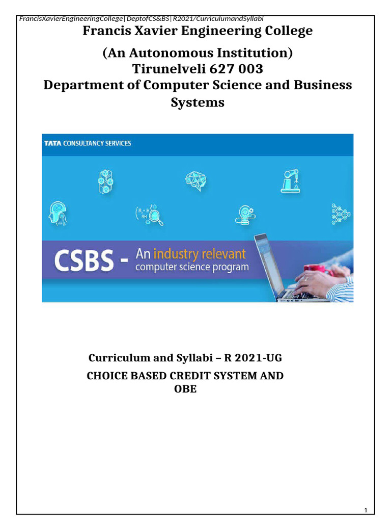 CSBS Curriculum 05.12.23 | PDF | Engineering | Analytics