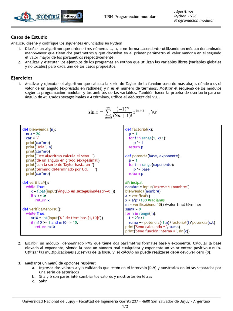 Iprog 2023 TP04 Programacion Modular | PDF