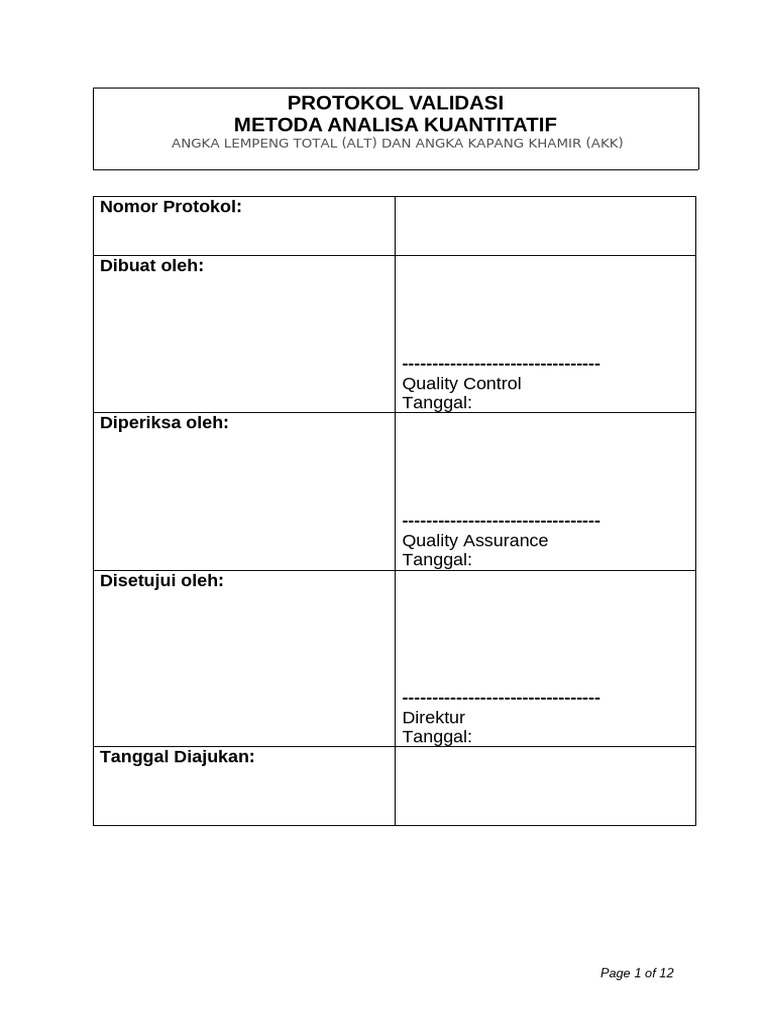 Protokol Validasi Metode Mikrobiologi - HN | PDF