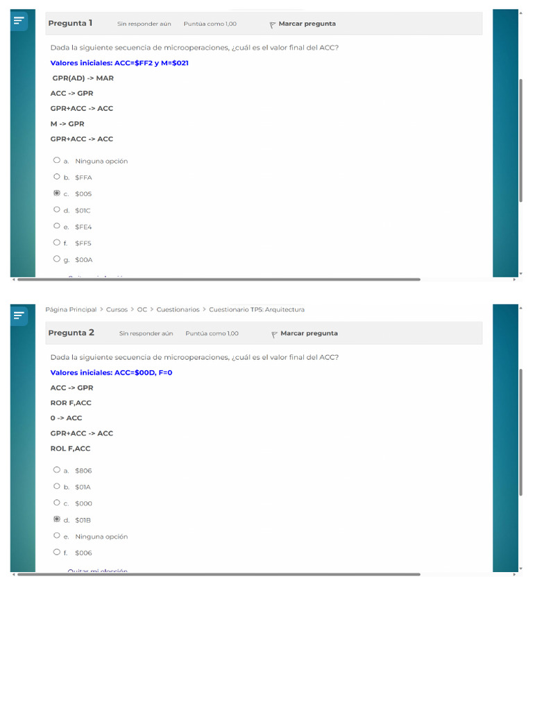 Oc Cuestionario Tp5 2do Cuatri | PDF