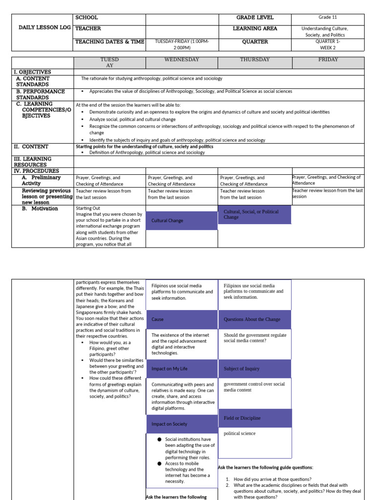 DLL Ucsp Week 2 | PDF