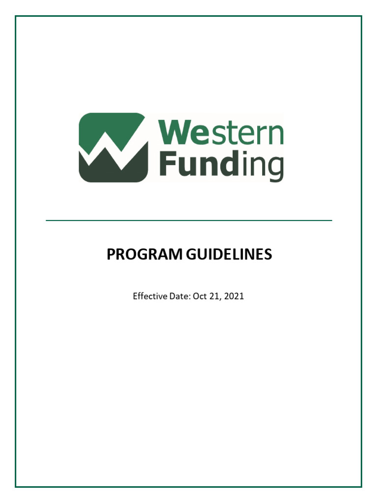 Program Guidelines - WFI - October 21 - Final | PDF