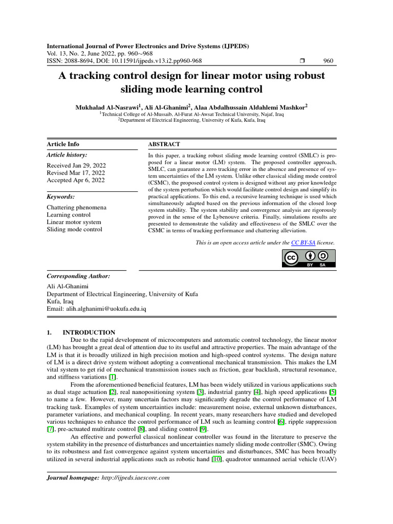 A Tracking Control Design For Linear Motor Using Robust Sliding Mode ... A Tracking Control Design For Linear Motor Using Robust Sliding Mode ...