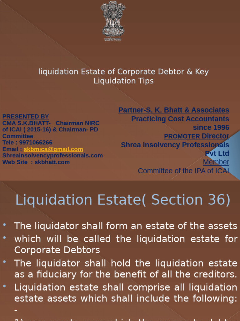 On Liquidation Estate | PDF
