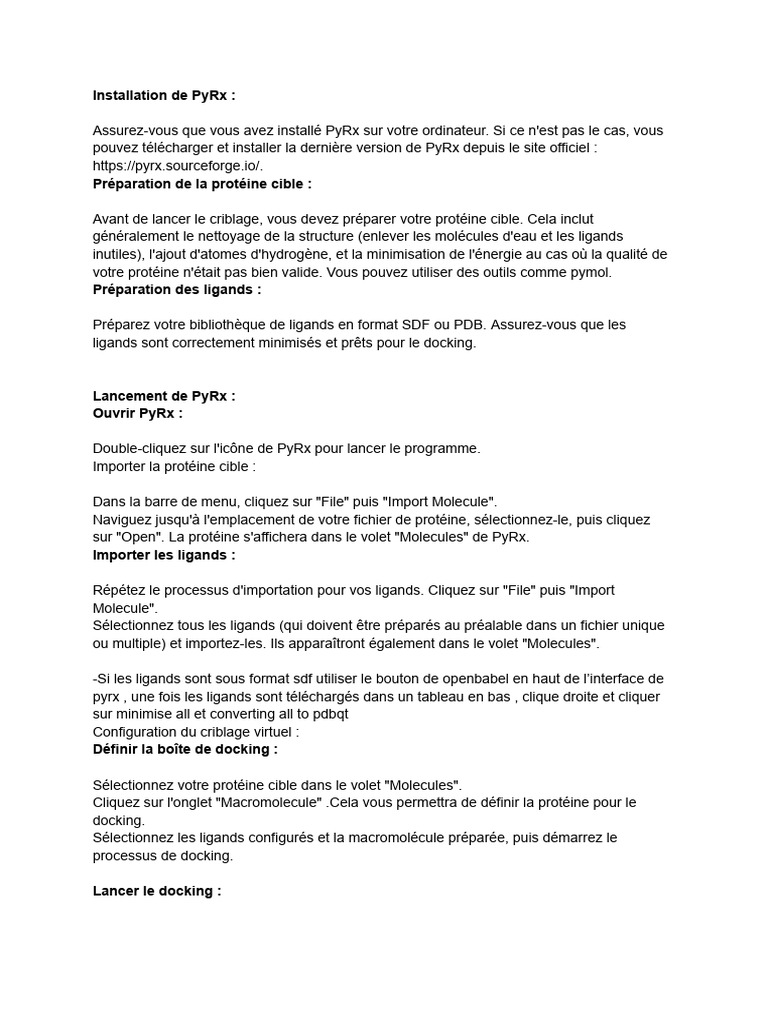 Guide PyRx | PDF
