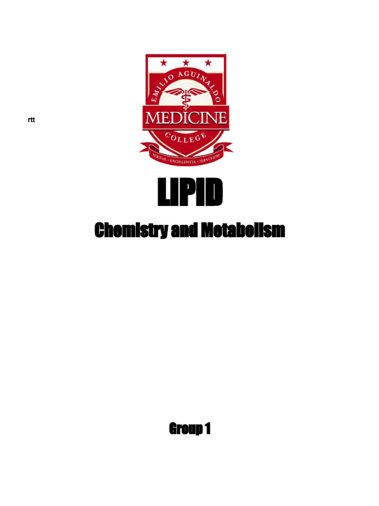 Group 1 LIPID Chemistry and Metabolism (2) | PDF