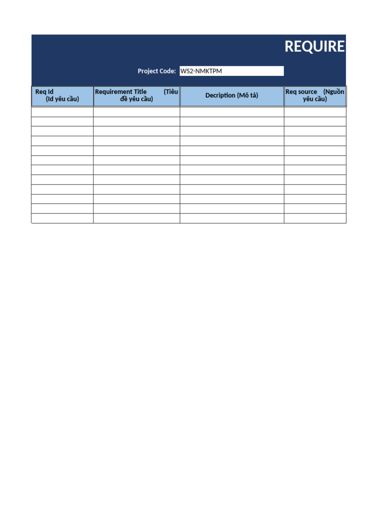 Requirement Management Sheet | PDF