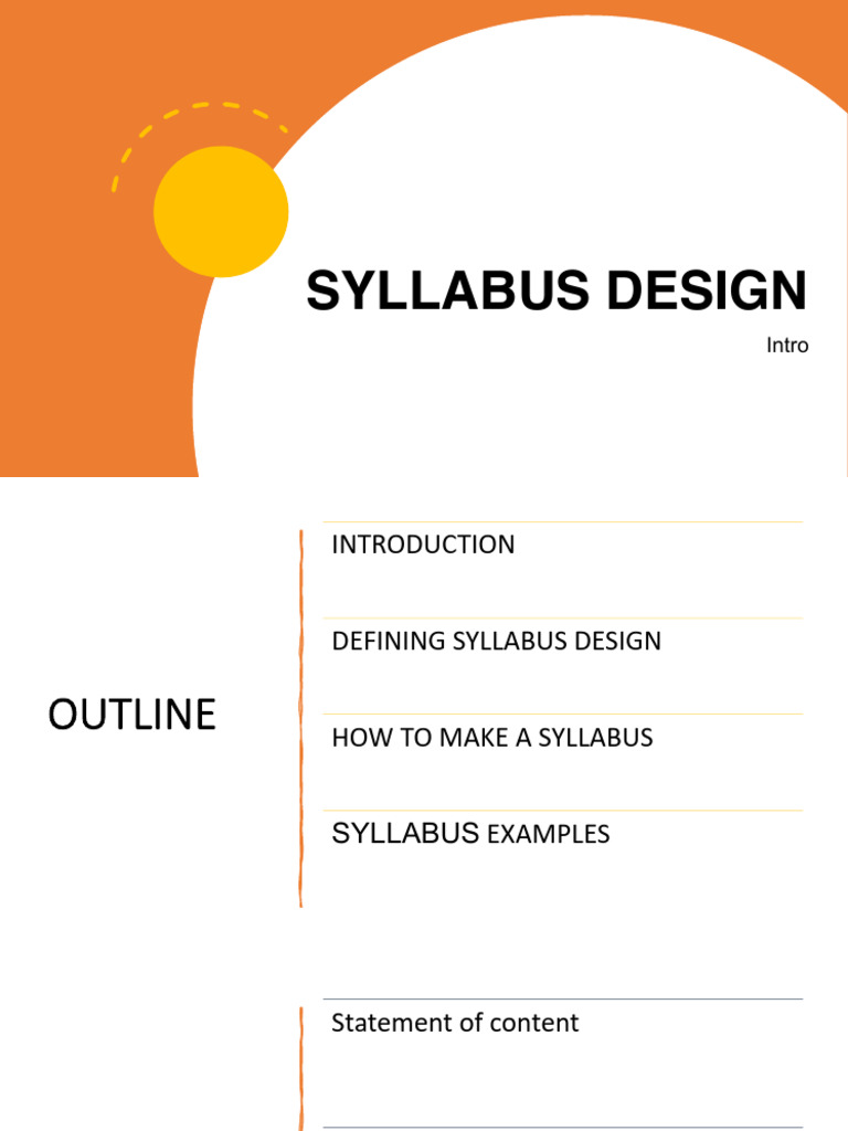 1 Syllabus Design - Introduction | PDF