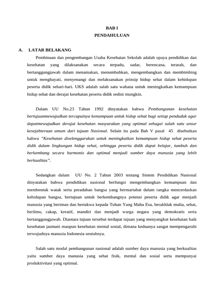 Contoh Program Kerja UKS Di SEkolah | PDF | Gaya Hidup