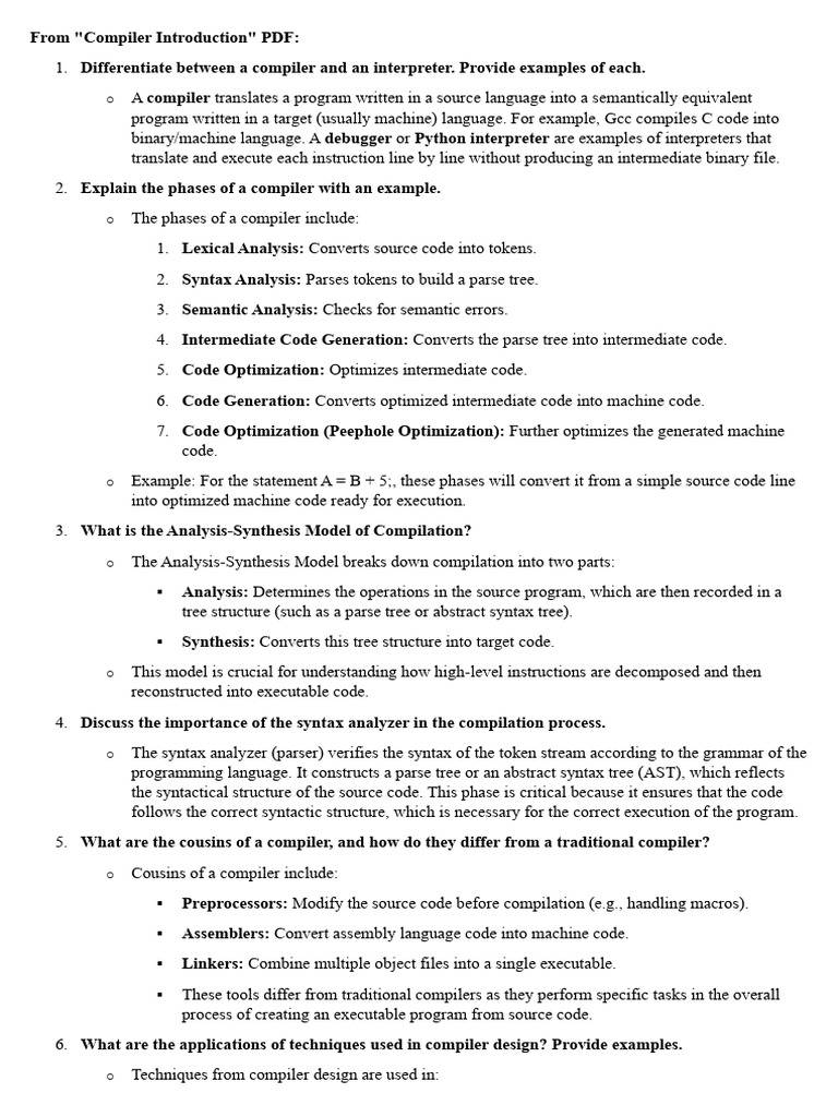 Compiler Intro and Symbol Table | PDF