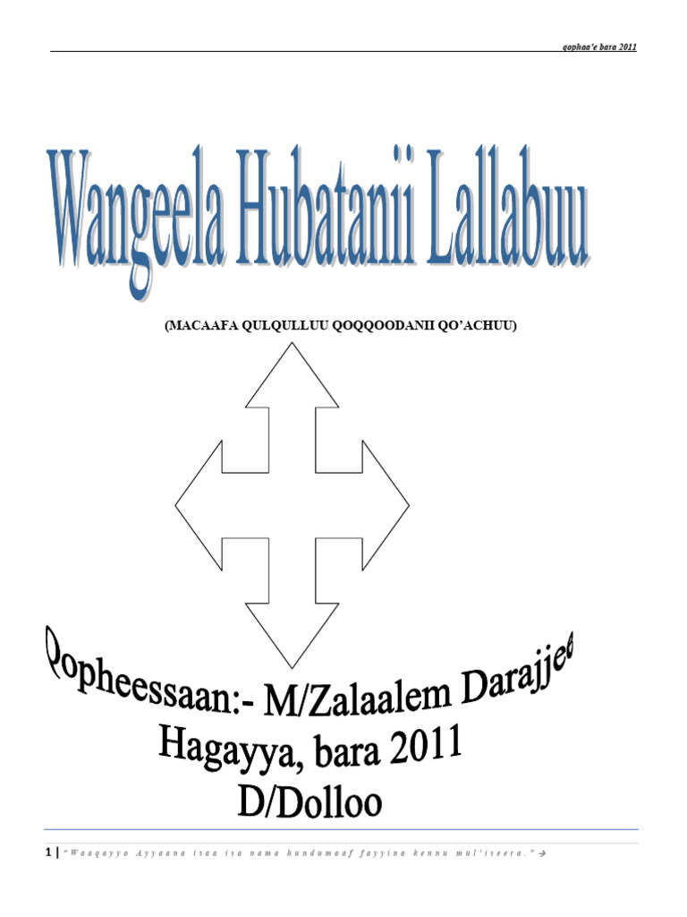 Wangeela Hubatanii Lallabuu | PDF