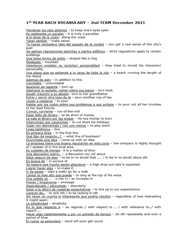 1st BACH - 2nd TERM VOC 2023 | PDF