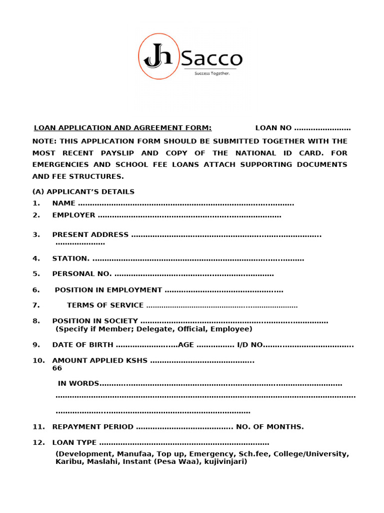 New Loan Application Form | PDF