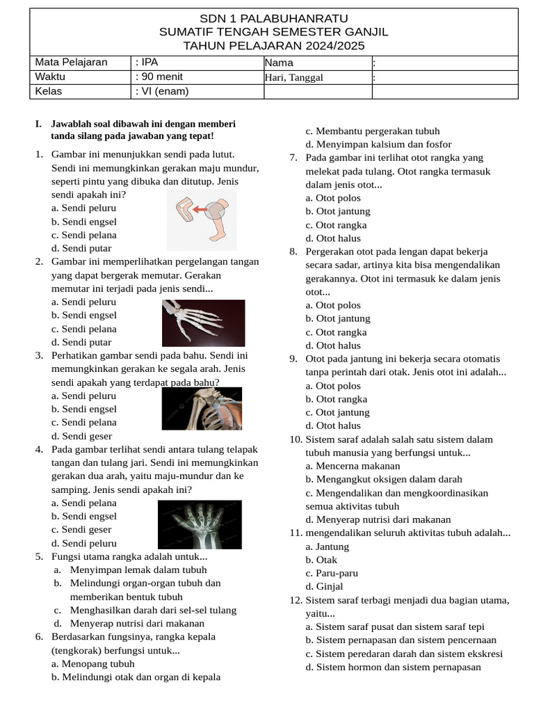 Sumatif Tengah Semester Ganjil Ipa | PDF