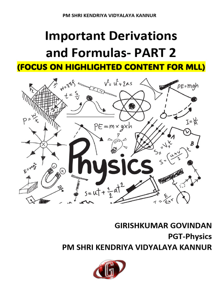 Important Derivations | PDF