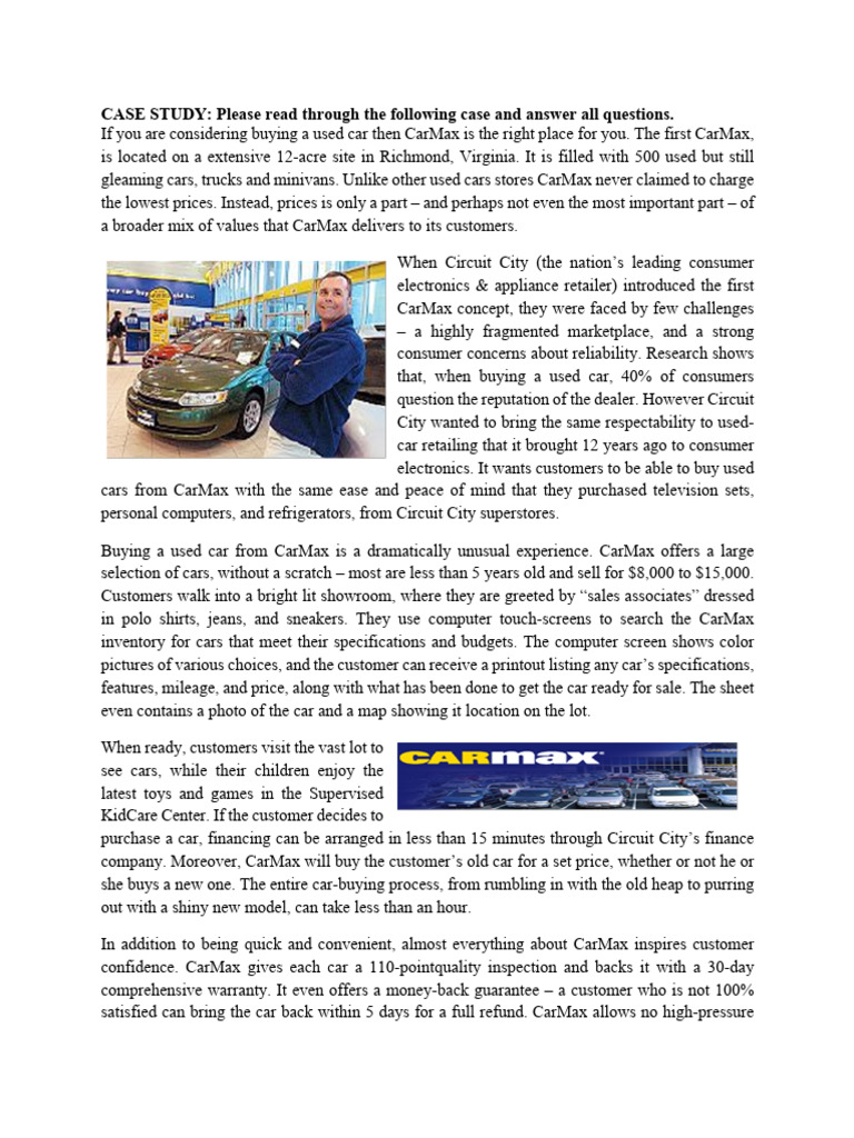 Case Study - CarMax | PDF