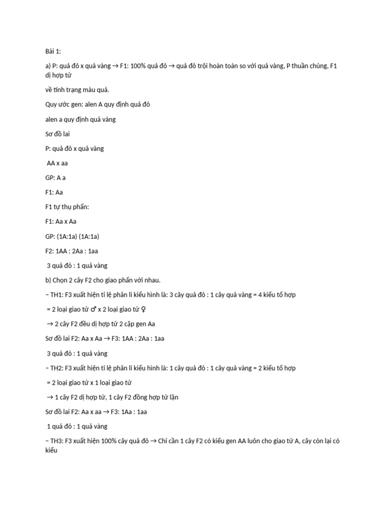 Đề cương sinh học cuối hkii phần 2 | PDF