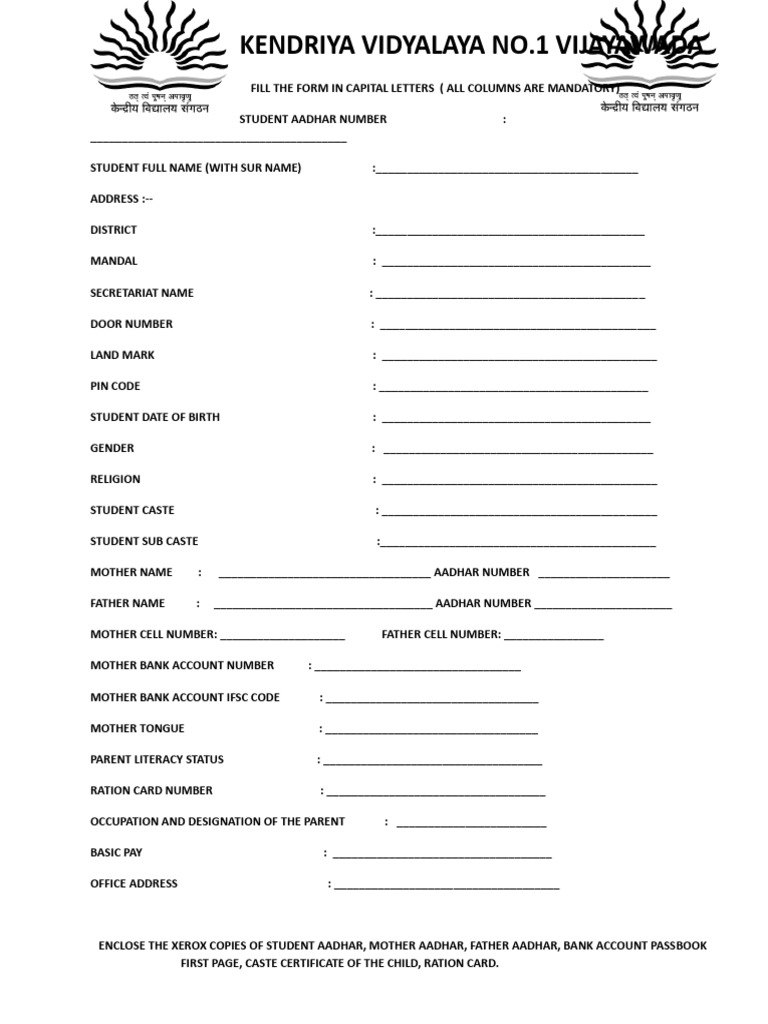 1 Class Student Proforma For Details in Child Info 2022-23 | PDF
