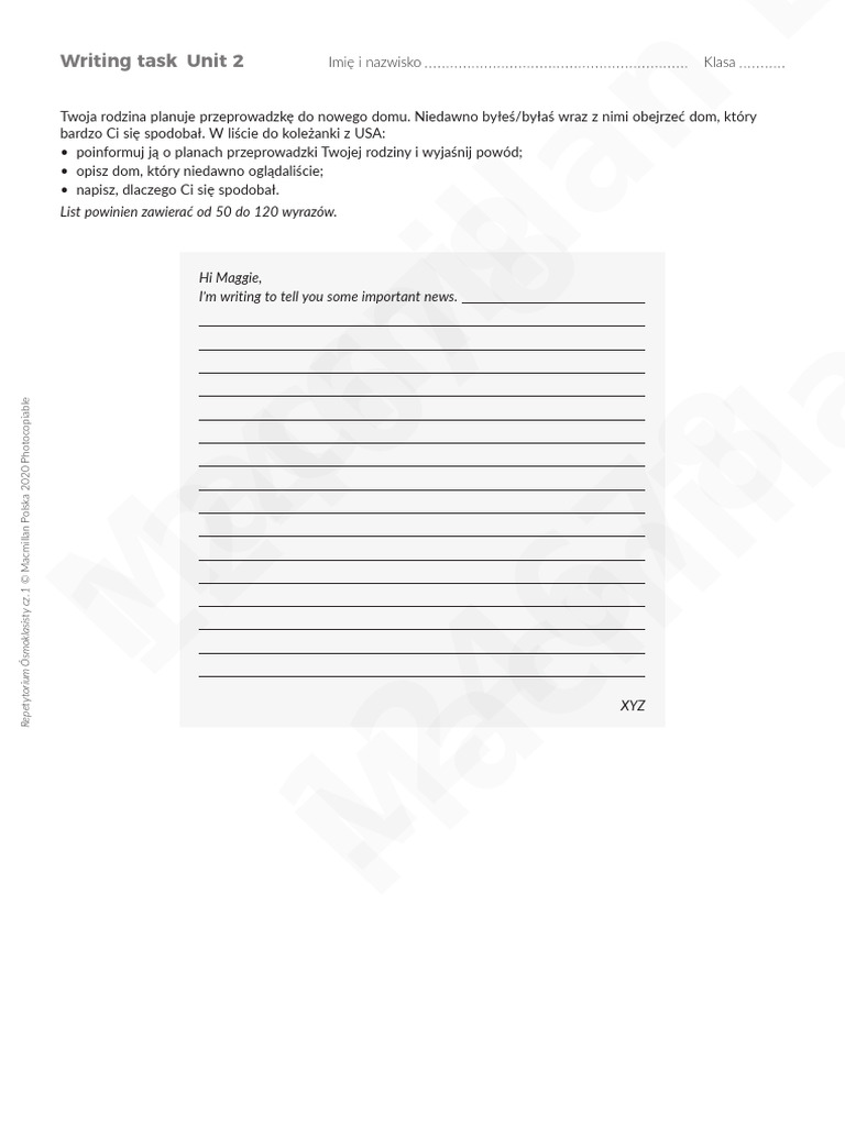 Unit 2 Writing Task | PDF