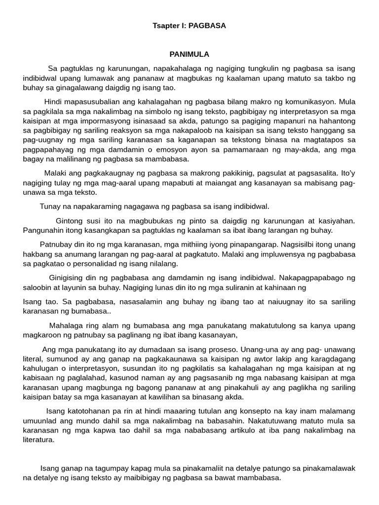 Pagbasa at Pagsulat | PDF