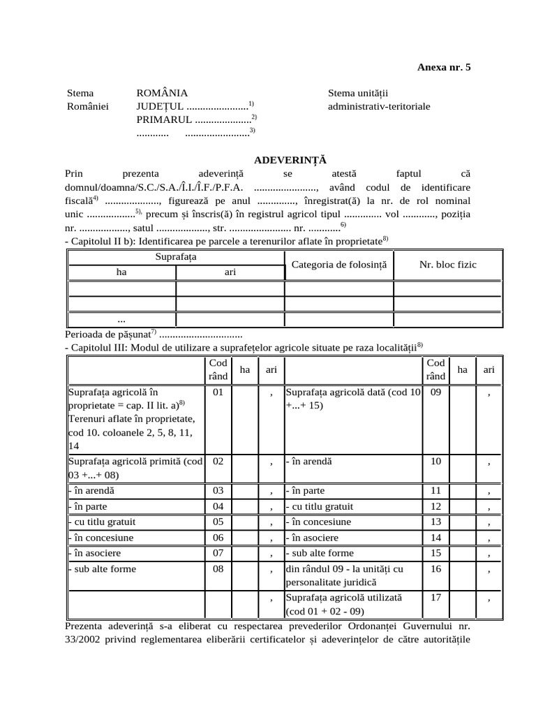 Model de Adeverinta 2023 | PDF