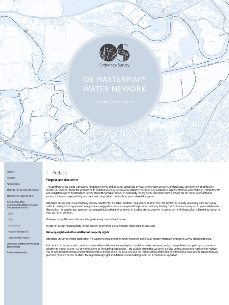 Os Mastermap Water Network Getting Started Guide | PDF