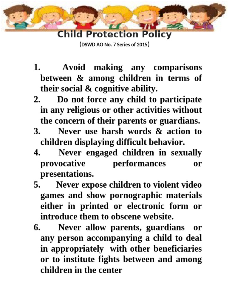 Child Protection Policy - DCW | PDF