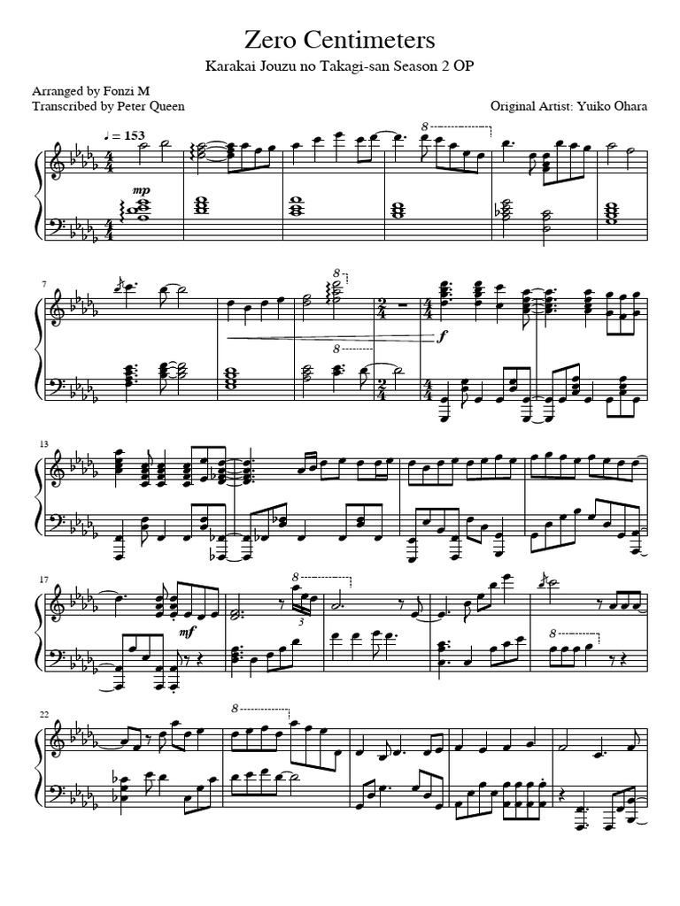 Takagi-San Op Zero Centimeters | PDF