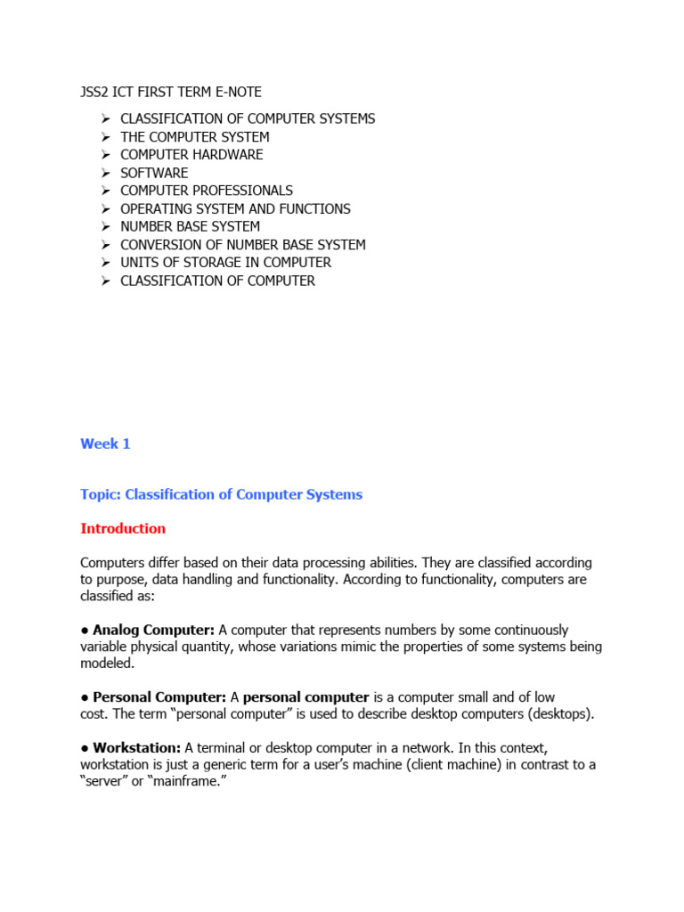 JSS2 ICT Lesson Note PDF 2 | PDF