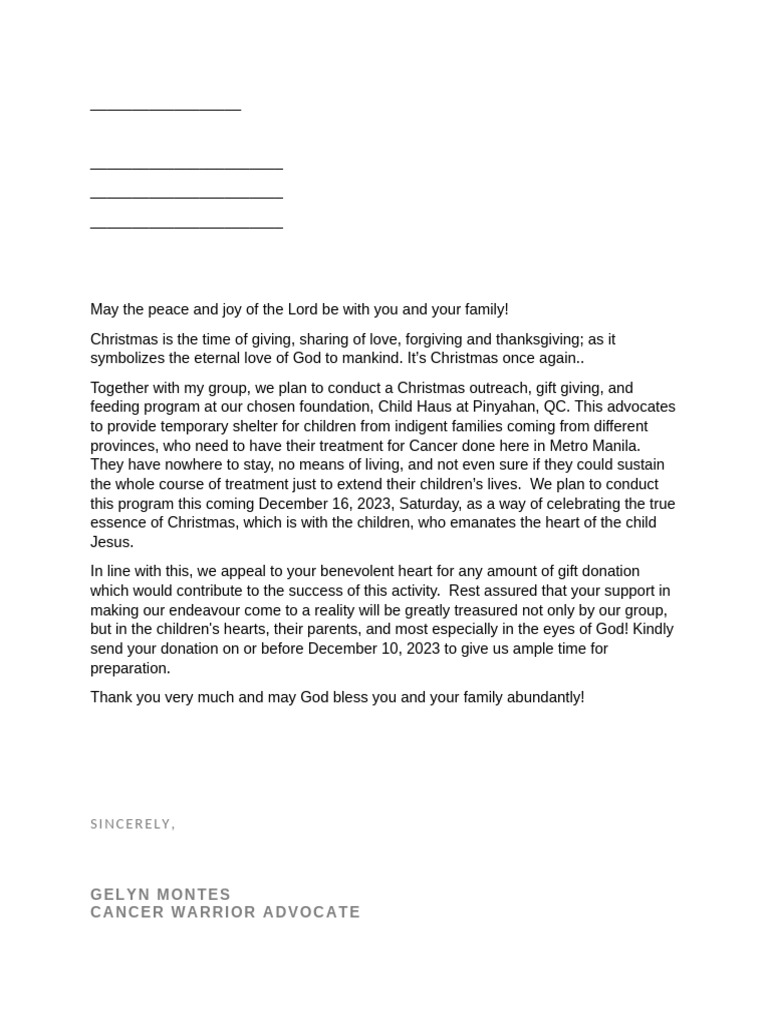 Blank Solicitation Letter | PDF