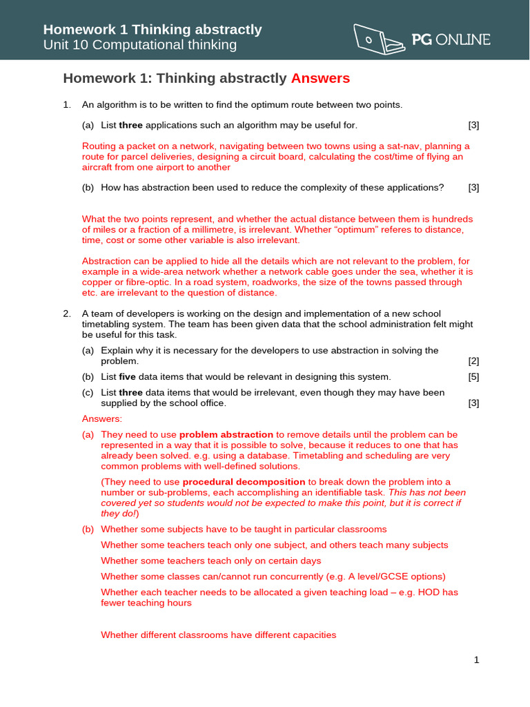Computational Thinking Homework 1 Answers | PDF
