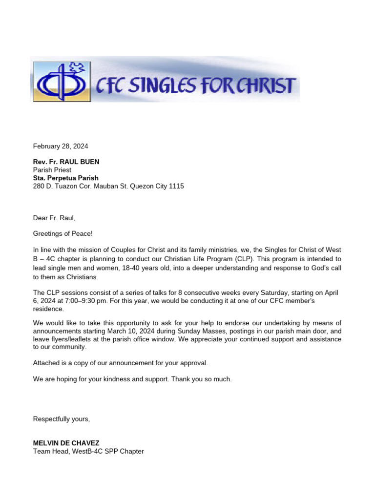 CLP Letter For Printing | PDF