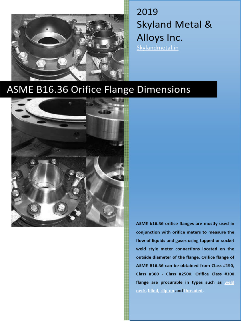 Asme b16.36 Orifice Flanges | PDF