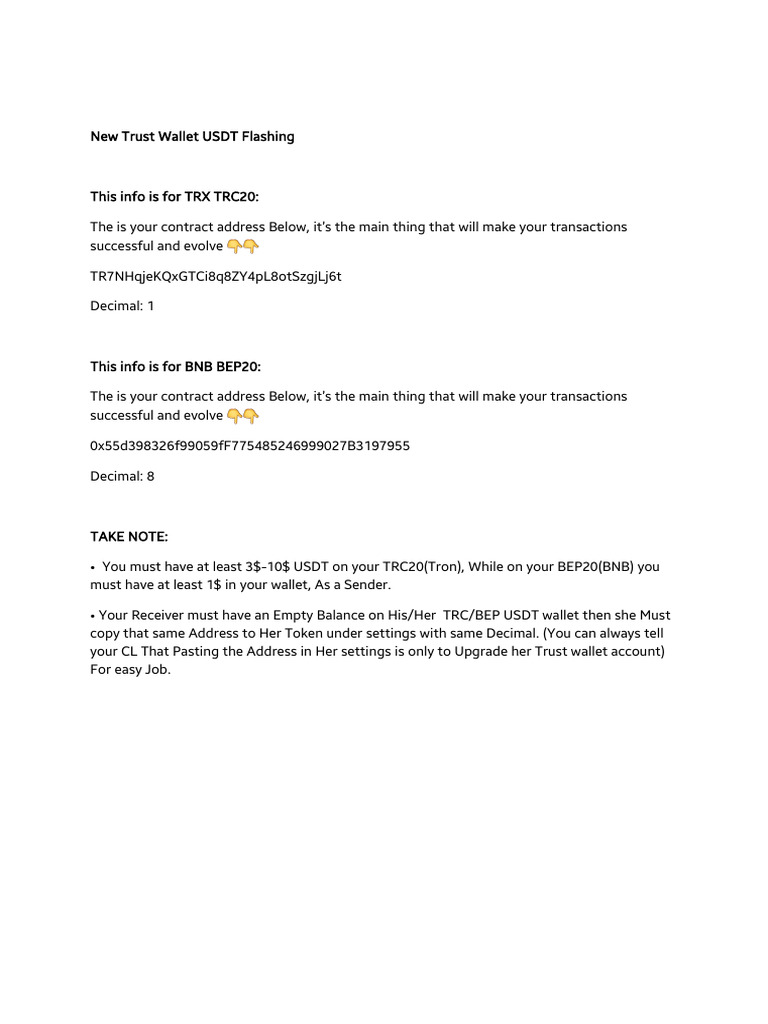 Trust Wallet USDT Flashing PDF | PDF