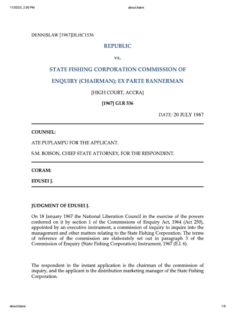Ex Parte Bannerman | PDF