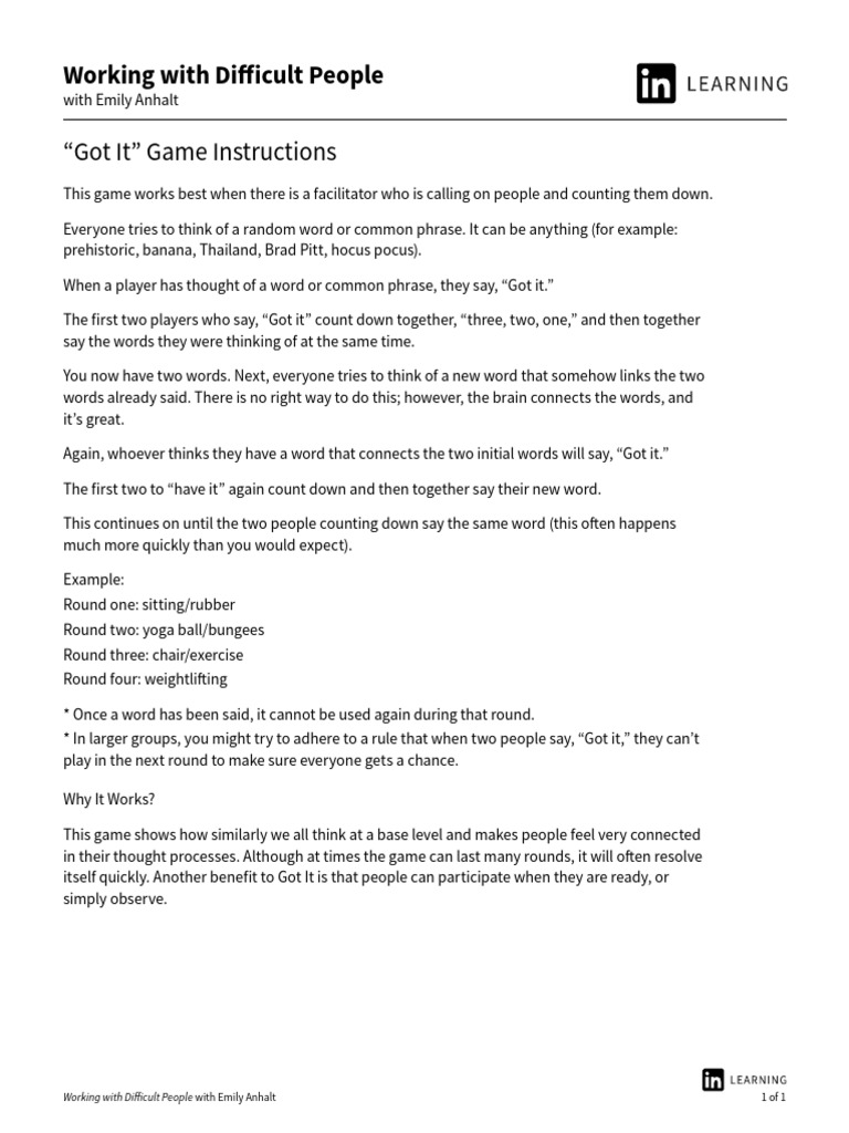 Got It Instructions | PDF