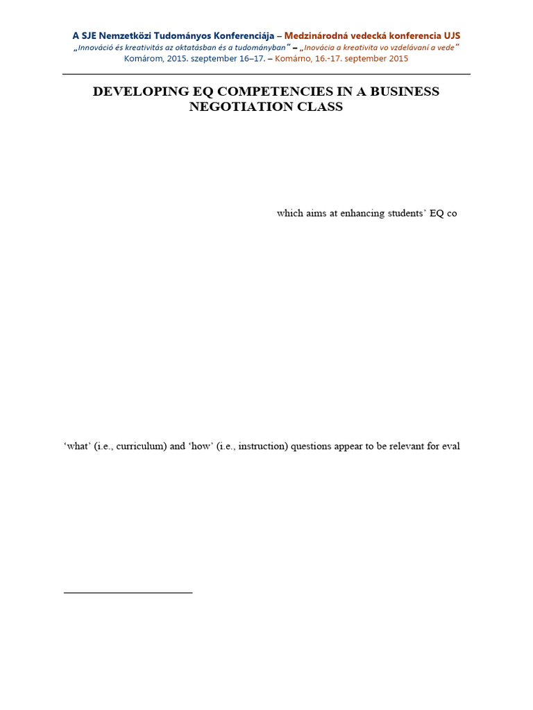 Developing Eq Competencies in A Business | PDF