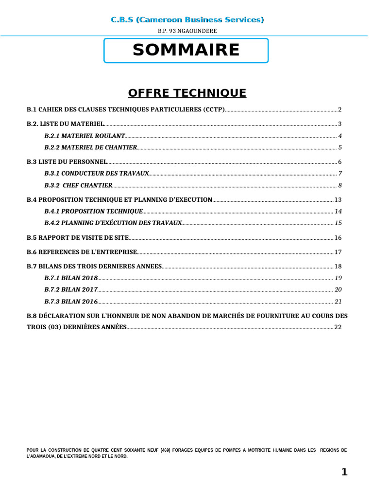 Sommaire Technique | PDF