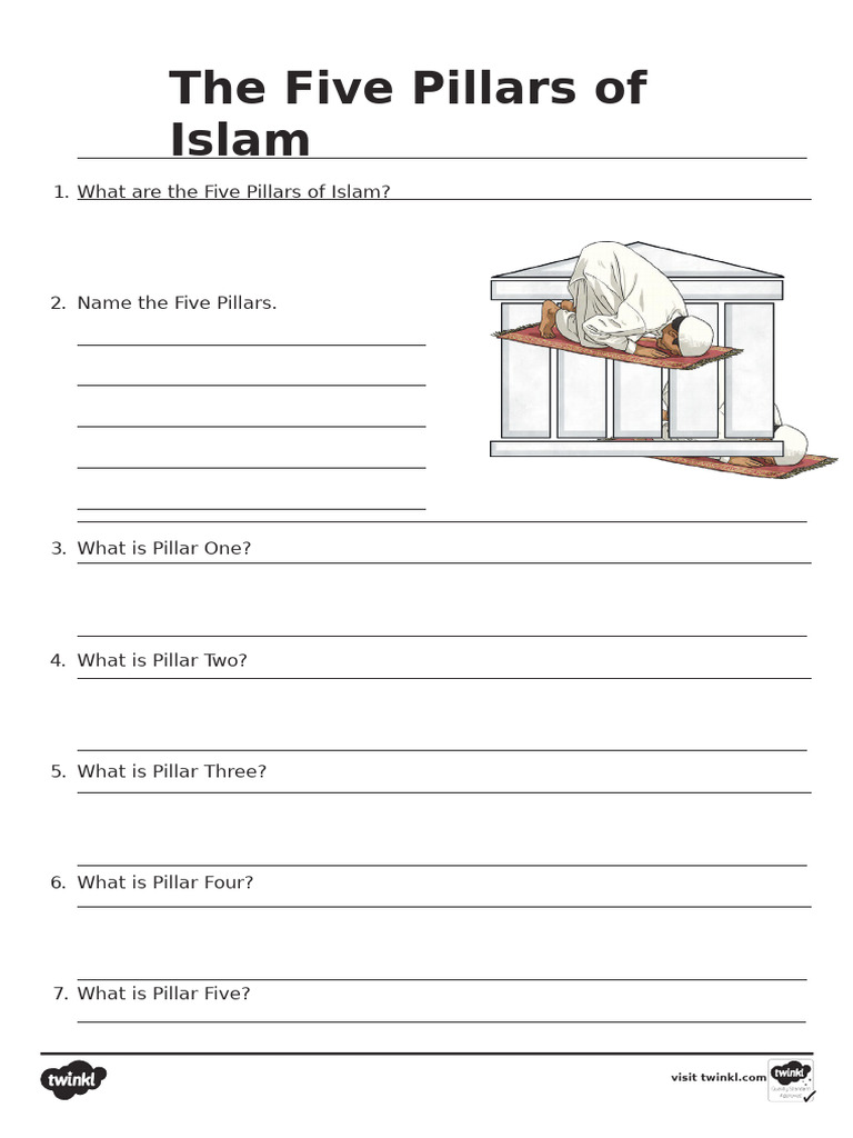 The Five Pillars of Islam Activity Sheet | PDF